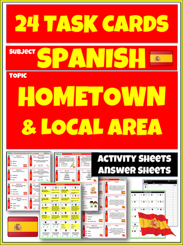 Hometown and Local Area - Spanish Task Cards | Teaching Resources