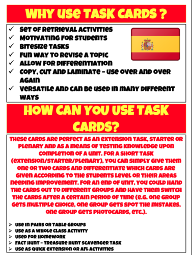 Hometown and Local Area - Spanish Task Cards | Teaching Resources