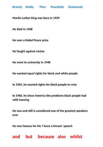 Black History Month Biographical Writing | Teaching Resources