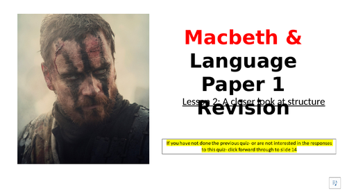 Online Revision Lessons - Macbeth | Teaching Resources
