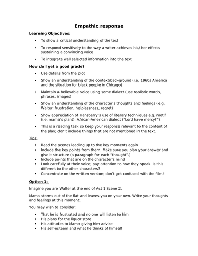 World Literature Empathic Response | Teaching Resources