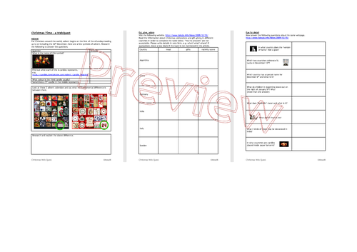 Christmas around the world Webquest Advent | Teaching Resources