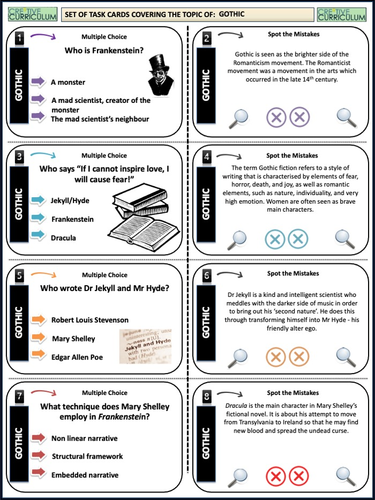 Gothic Task Cards | Teaching Resources