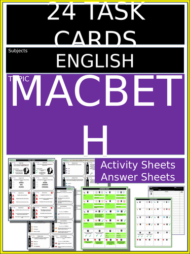 Macbeth Task cards | Teaching Resources