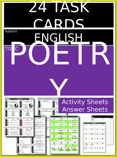 Poetry - English Task Cards | Teaching Resources