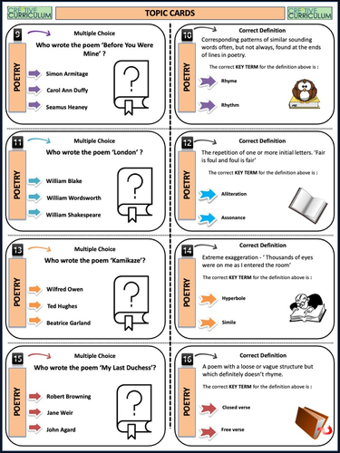 Poetry - English Task Cards | Teaching Resources
