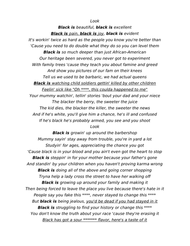 Black by Dave - Protest poetry, Black Lives Matter | Teaching Resources