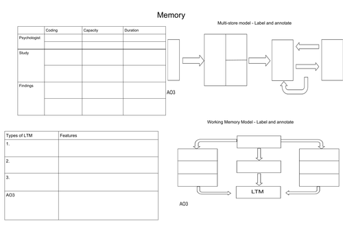 AQA A Level Psychology - Memory | Teaching Resources