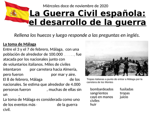 La guerra civil española | Teaching Resources