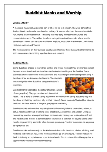 Buddhist Monks and Worship - Non Fiction Whole Class Reading Session ...