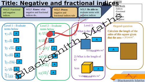 Unit 1 - Year 9 Delta - Powers and roots | Teaching Resources