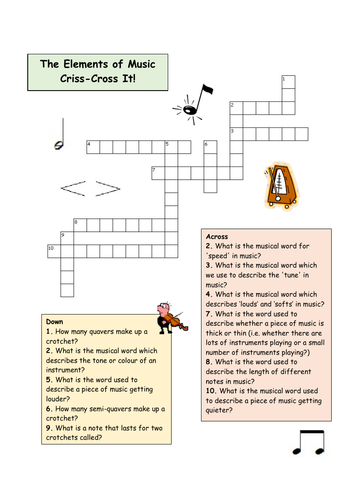 Elements of Music - Criss Cross and Criss Cross Plus Puzzles ...