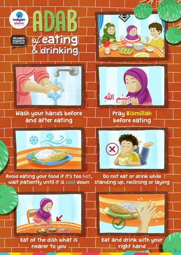 Islamic Etiquette Poster 01 - Adab of Eating and Drinking | Teaching ...