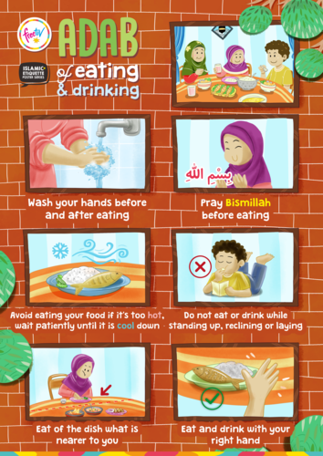 Islamic Etiquette Poster 01 - Adab of Eating and Drinking | Teaching ...