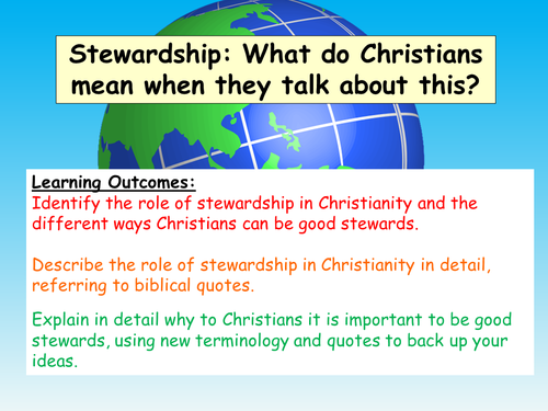 Christian Stewardship | Teaching Resources