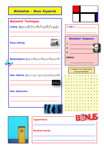 Minimalist Music - A Treasure Chest of Activities | Teaching Resources