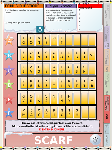 Science Christmas Escape Room | Teaching Resources