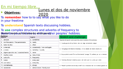 En mi tiempo libre/Hobbies/Films | Teaching Resources