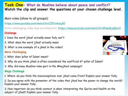 Islam Peace and Conflict | Teaching Resources