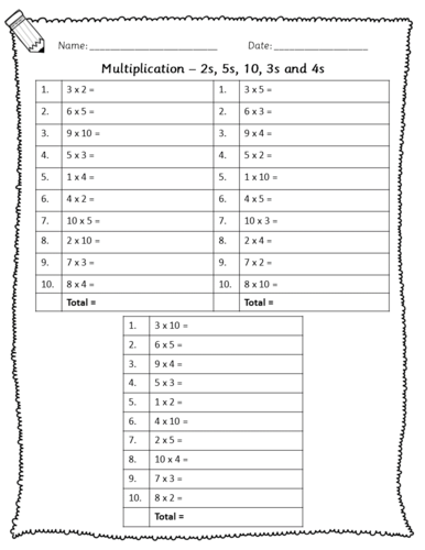 Multiplication and Division Y3 - 2s 5s 10s 3s & 4s - visual scaffolding ...