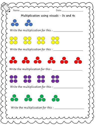 Multiplication and Division Y3 - 2s 5s 10s 3s & 4s - visual scaffolding ...