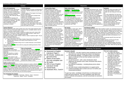 The Woman in Black - Revision Scheme of Work and Resources (Edexcel ...