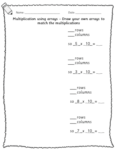 Year 3 arrays - counting in 2s, 5s, 10s, 3s and 4s multiplication ...