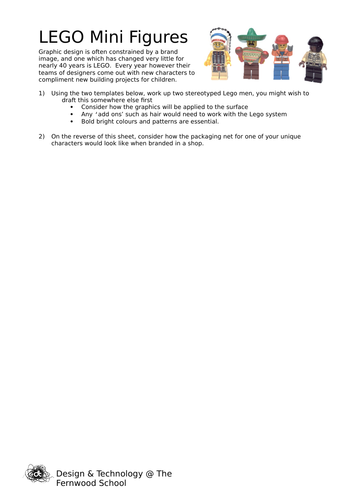 D&T Cover work: LEGO Minifigure Design | Teaching Resources