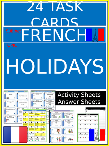 Holidays French Task Cards | Teaching Resources