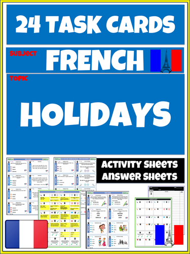 Holidays French Task Cards | Teaching Resources