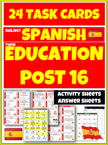 Post 16 Education Spanish MFL Task Cards | Teaching Resources