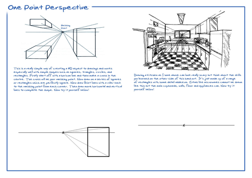 D&T Cover work: Drawing (Set of sheets - 1 point perspective, 2 point ...