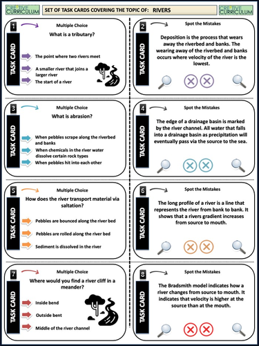 Rivers Geography Task Cards | Teaching Resources