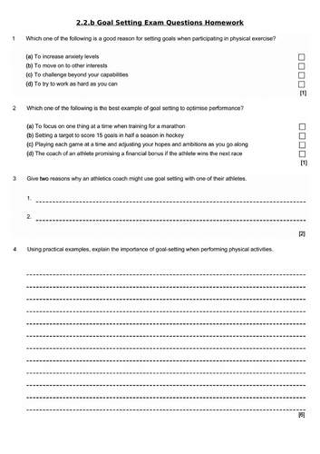GCSE PE Goal Setting Bundle | Teaching Resources