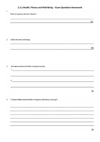 GCSE PE Health, Fitness and Well-Being Bundle | Teaching Resources