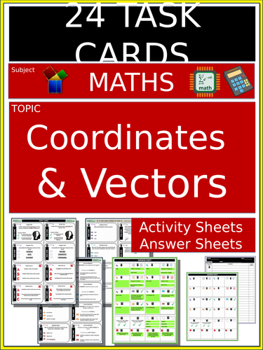 Coordinates + Vectors Task Cards | Teaching Resources