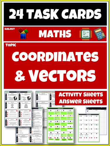 Coordinates + Vectors Task Cards | Teaching Resources