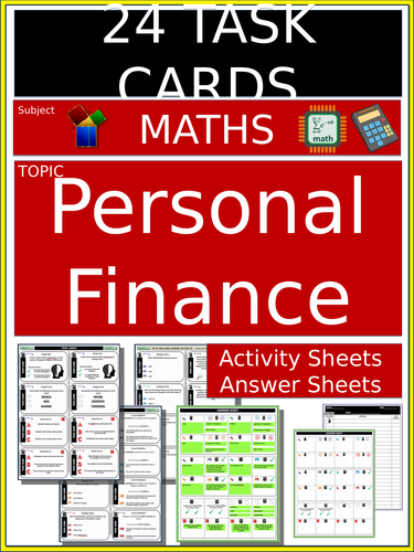 Personal Finance Task Cards | Teaching Resources