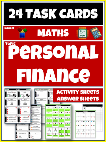 Personal Finance Task Cards | Teaching Resources