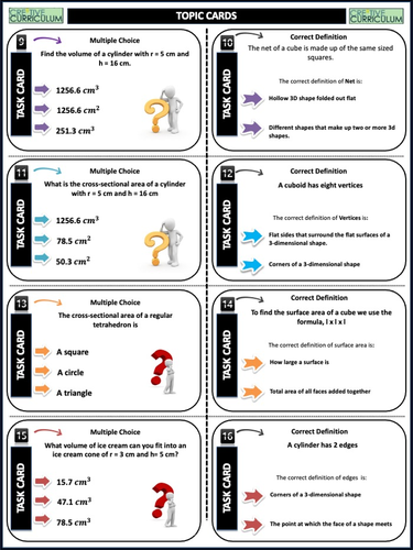 Solids Volume Surface Area Task Cards | Teaching Resources