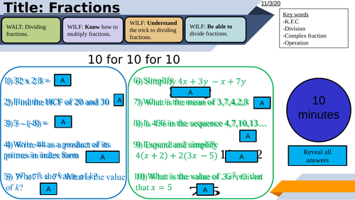 Dividing fractions - lesson bundle | Teaching Resources