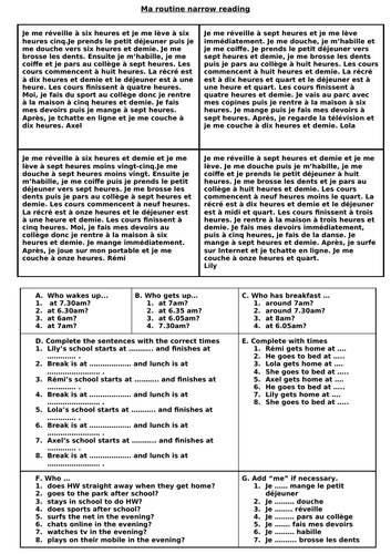 Ma routine | Teaching Resources