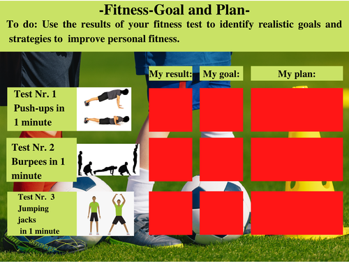 Grade 5 - Fitness Goal and Fitness Plan | Teaching Resources
