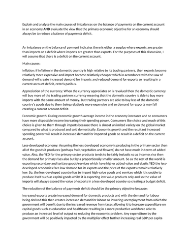 6.3 Current account of the balance of payments (IGCSE Macroeconomics ...