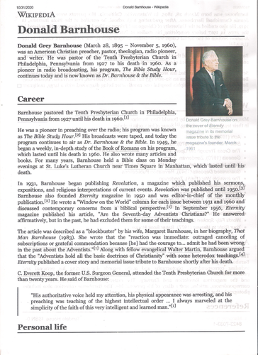 Donald Barnhouse (1895-1960) Dr. Barnhouse & the Bible | Teaching Resources