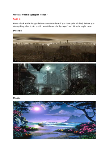 KS3 Intro to Dystopian Fiction- Remote Learning Unit of Work | Teaching ...