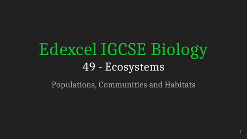 Edexcel IGCSE Biology Presentations Chapter 6 - Ecology and the ...