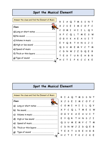 Elements of Music - Spot the Musical Elements! | Teaching Resources