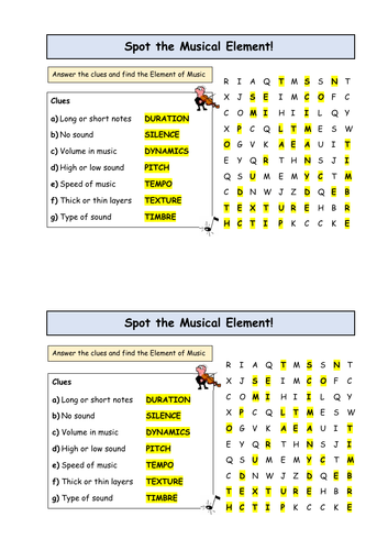 Elements of Music - Spot the Musical Elements! | Teaching Resources
