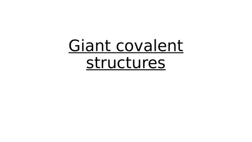 Giant Covalent Structure Full lesson GCSE Chemistry | Teaching Resources